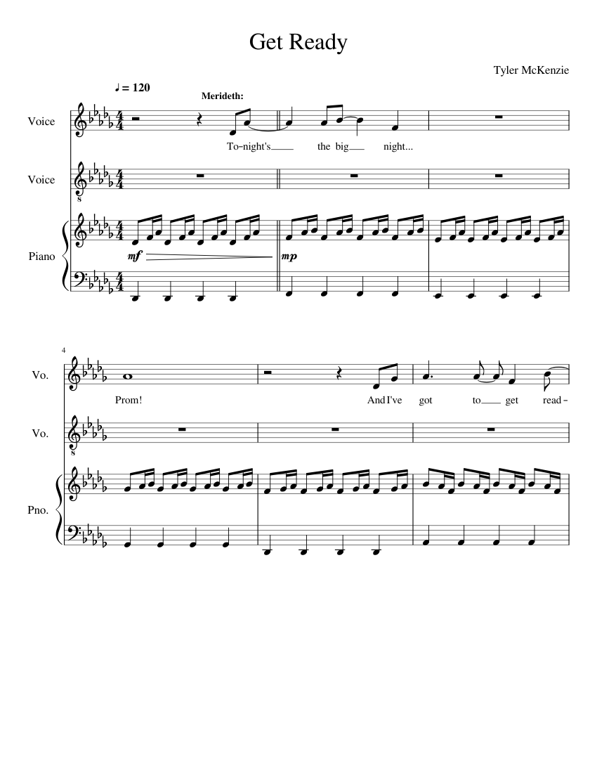 Get Ready Sheet music for Piano, Vocals (Mixed Trio) | Download and ...