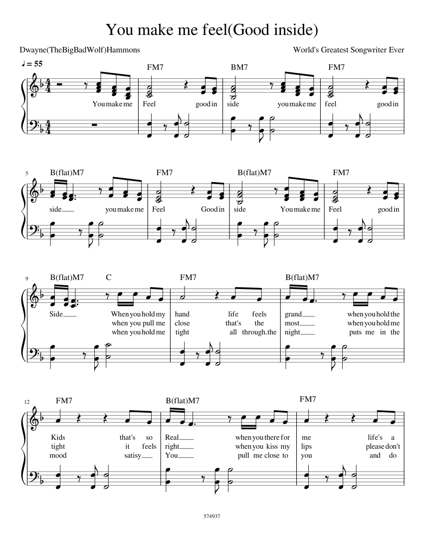 You make me feel Good inside Sheet music for Piano (Solo) Easy ...