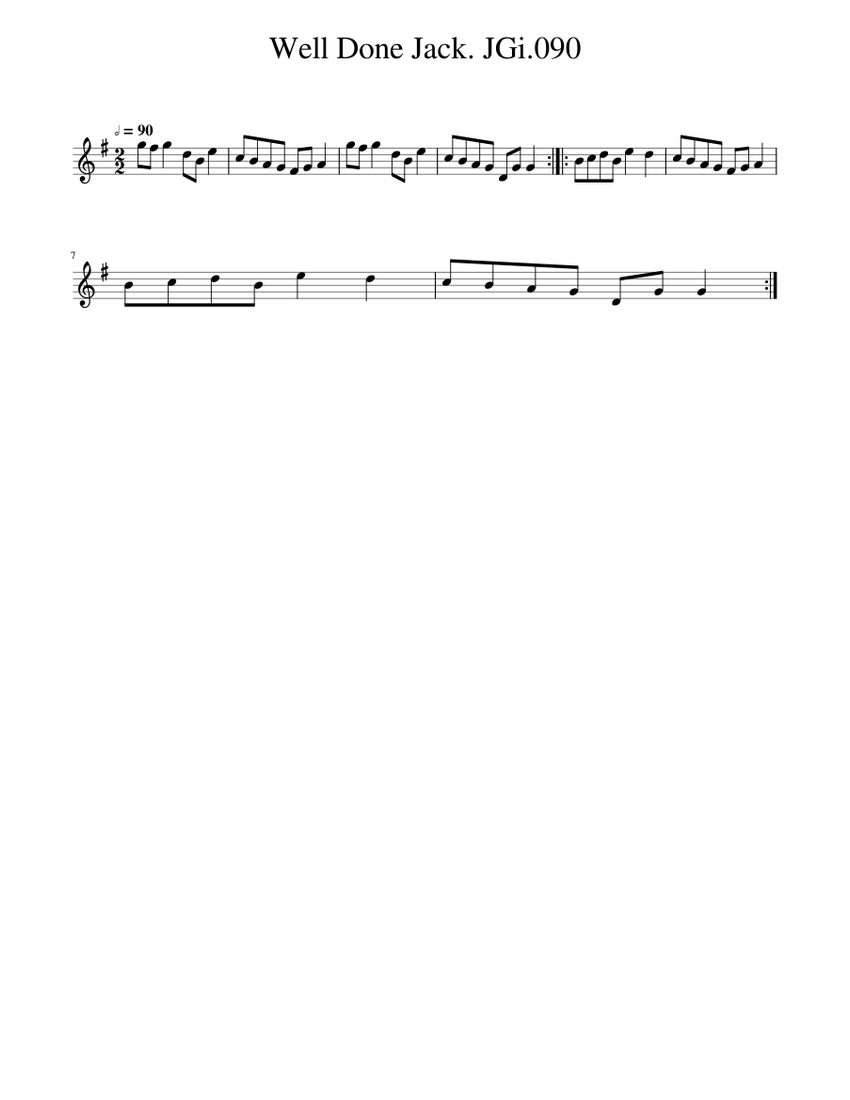 Well Done Jack. JGi.090 Sheet music for Piano (Solo) Easy | Musescore.com
