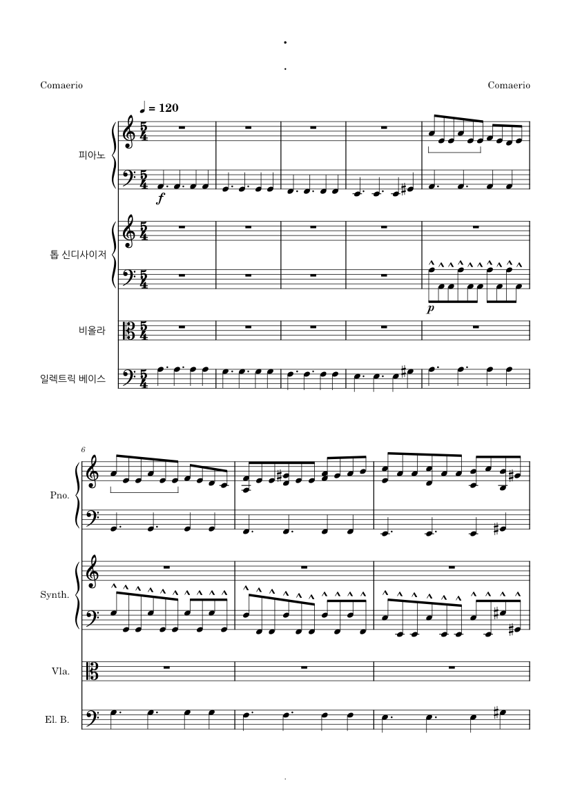 Dark Ambient Sheet Music for Piano, Viola, Bass guitar, Synthesizer ...