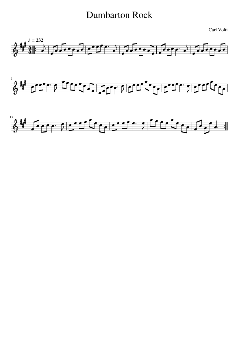 Carl Volti - Dumbarton Rock Sheet music for Piano (Solo) Easy ...