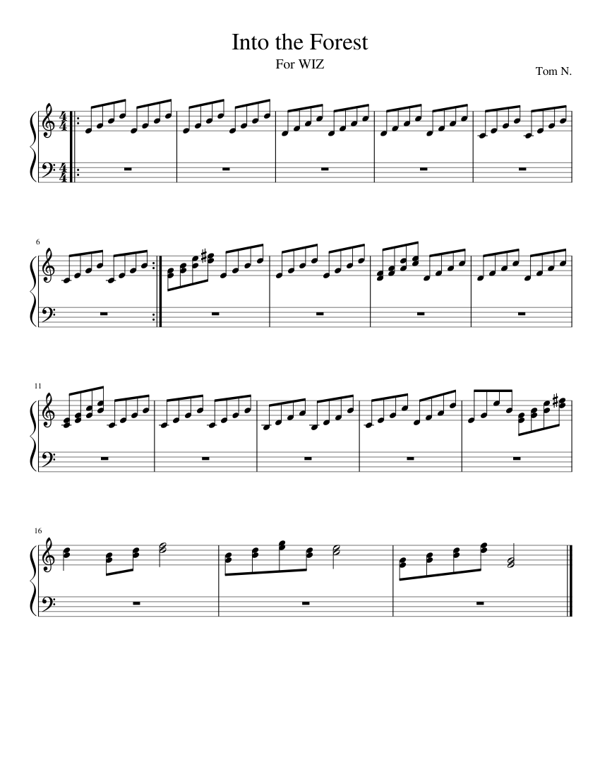 Into the Forest Sheet music for Piano (Solo) | Musescore.com