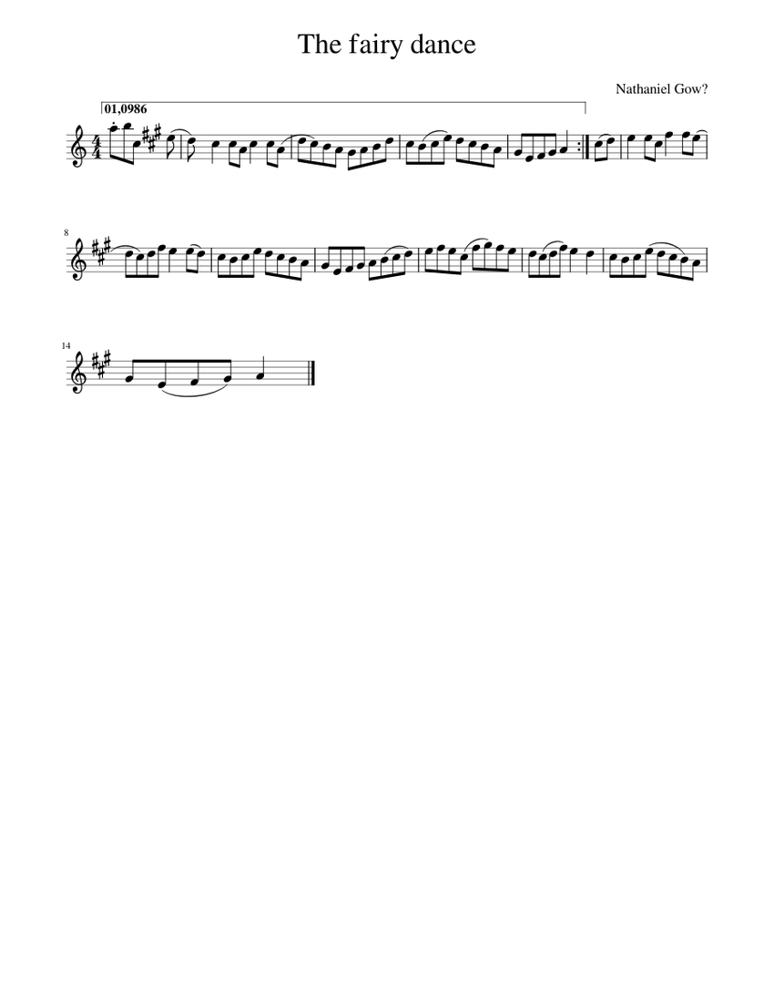 Nathaniel Gow - The fairy dance Sheet music for Piano (Solo) Easy ...
