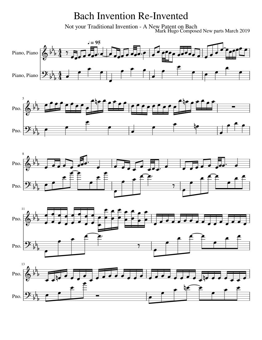 Bach_Invention_Re-Invented Sheet music for Piano (Piano Duo ...