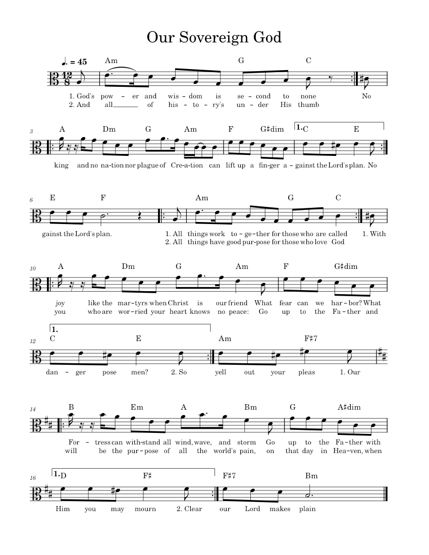 Our Sovereign God Sheet music for Piano (Church Choir) Easy | Musescore.com
