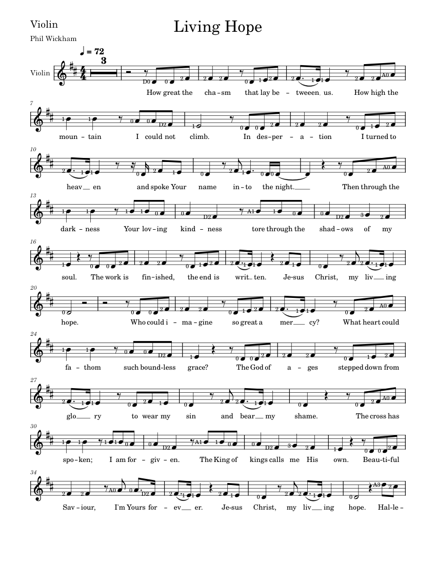 Living Hope (Violin) Sheet Music for Violin (Solo) | MuseScore.com