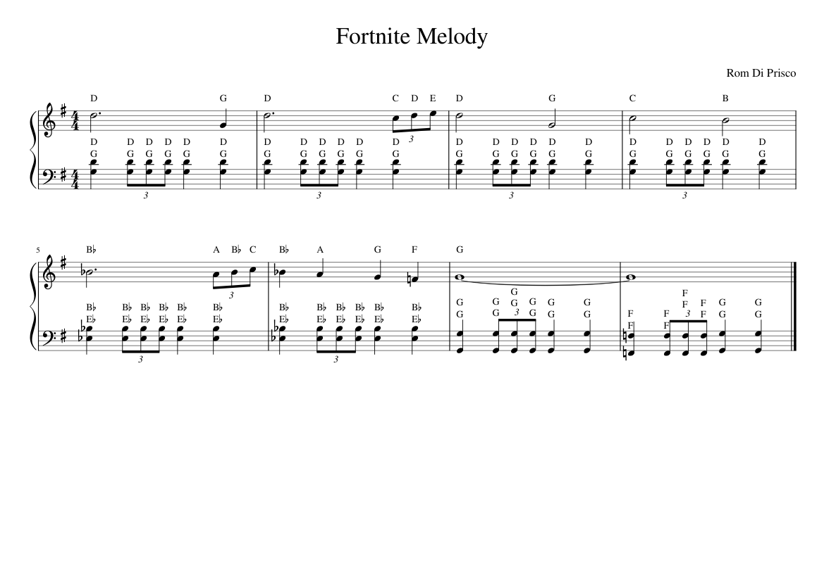 Fortnite Melody Sheet music for Piano (Solo) Easy | Musescore.com