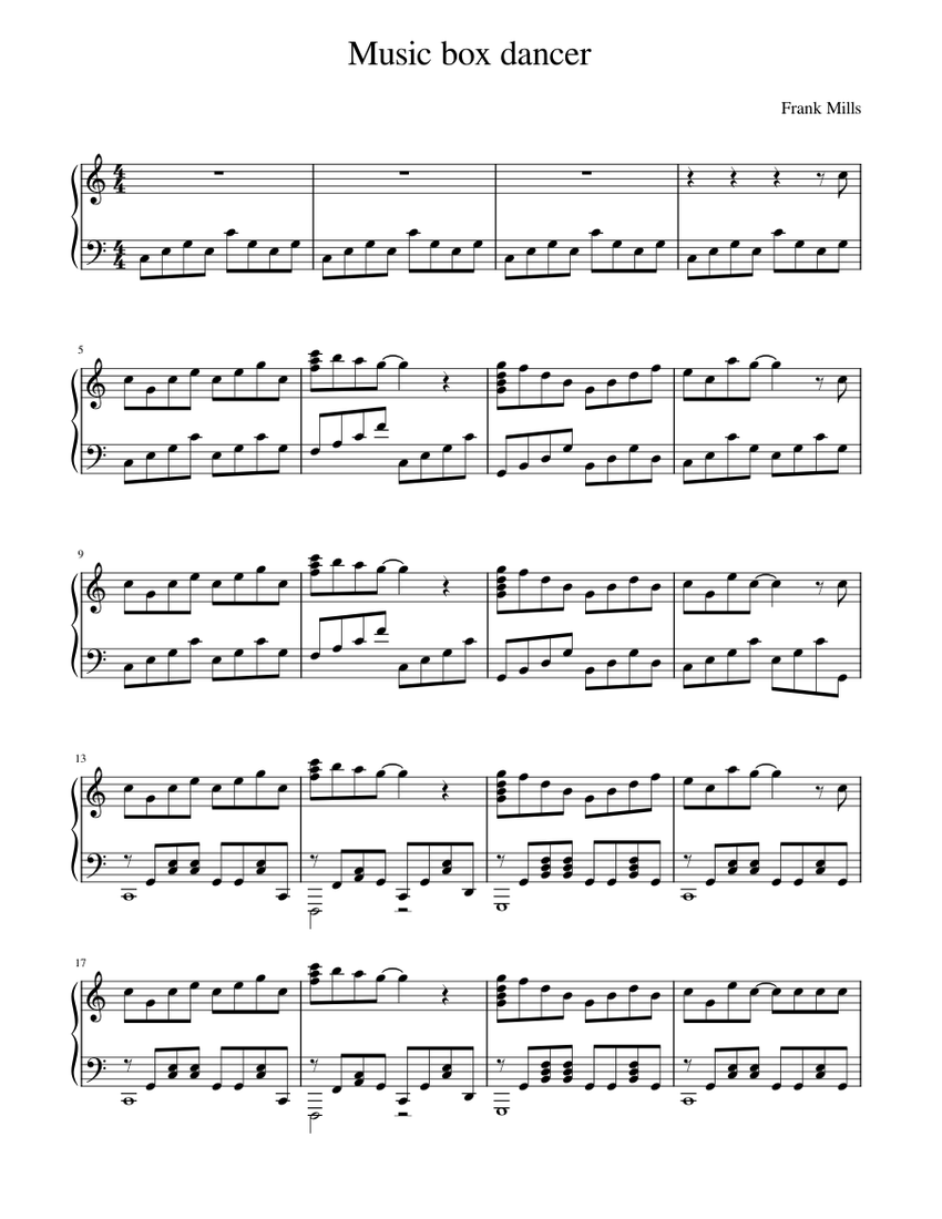 Music box dancer Sheet music for Piano (Solo) | Musescore.com