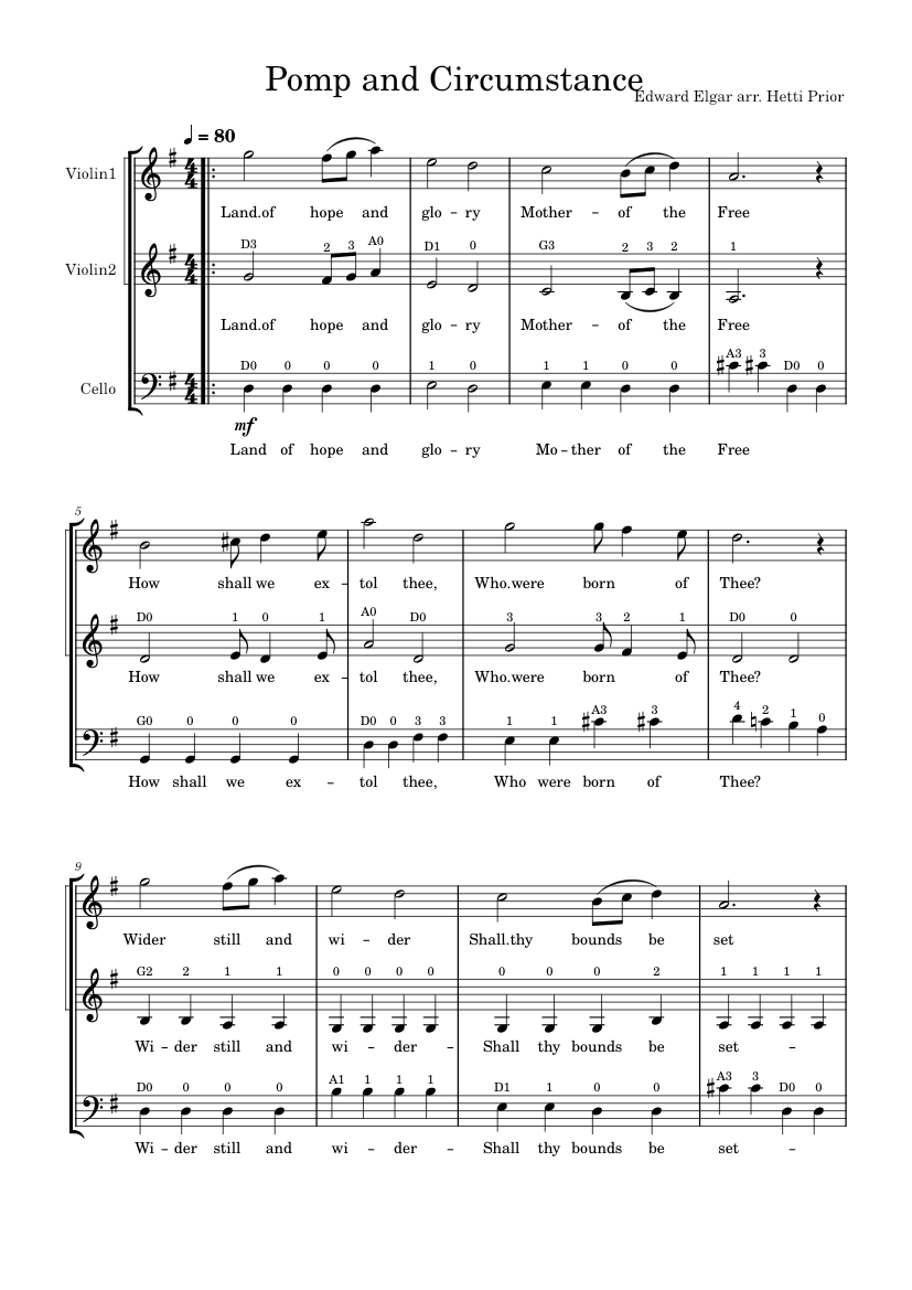 Pomp and Circumstance (trio) Sheet Music for Violin, Cello (String ...