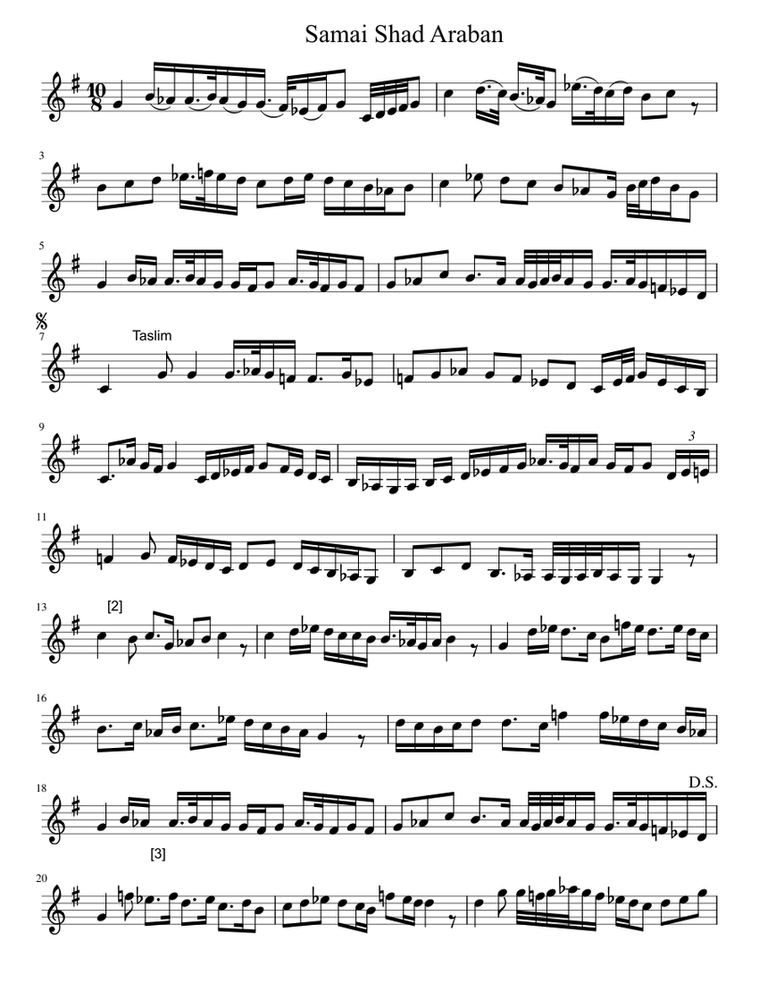 Samai Shad Araban Sheet music for Melodica (Solo) | Musescore.com