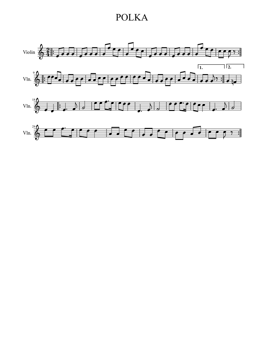 Polka Sheet music for Violin (Solo) | Musescore.com