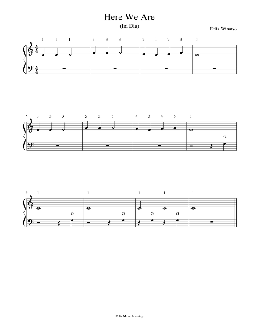 Here We Are Sheet music for Piano (Solo) Easy | Musescore.com