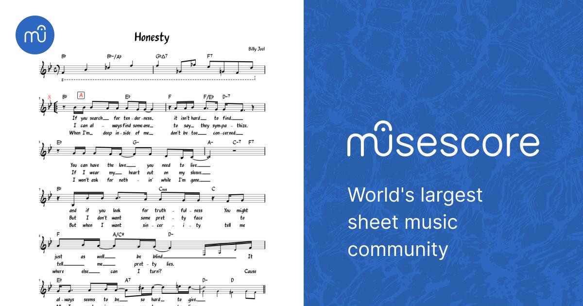 Honesty (Lead sheet with lyrics ) Sheet music for Piano (Solo ...
