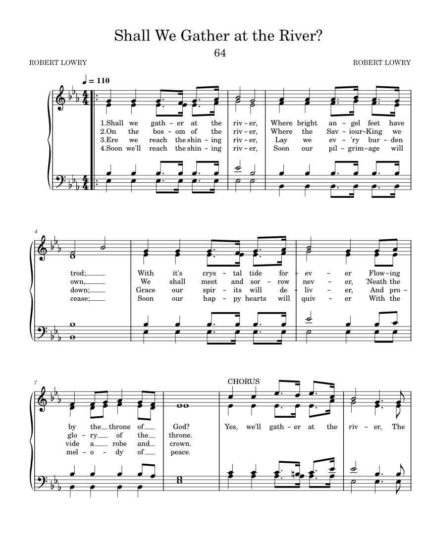 64 Shall We Gather at the River Sheet music for Piano (SATB ...