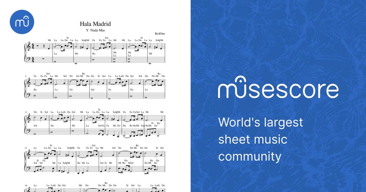 Hala Madrid 2 Sheet music for Piano (Solo) Easy | Musescore.com