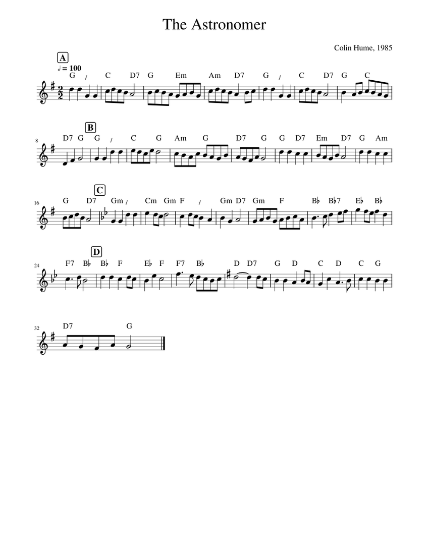 Colin Hume - The Astronomer Sheet music for Piano (Solo) | Musescore.com