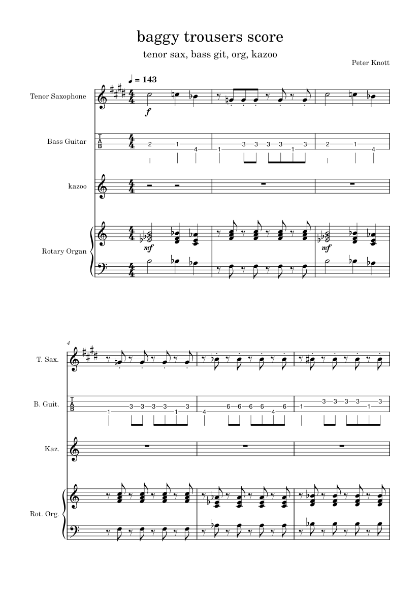 Baggy trousers – Madness Baggy trousers. school project Sheet Music and ...