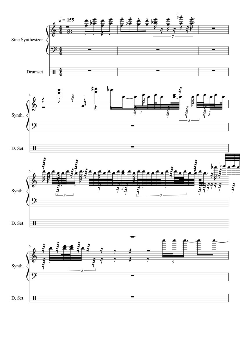 Dial up modem sound Sheet Music for Drum group, Synthesizer (Mixed Duet ...