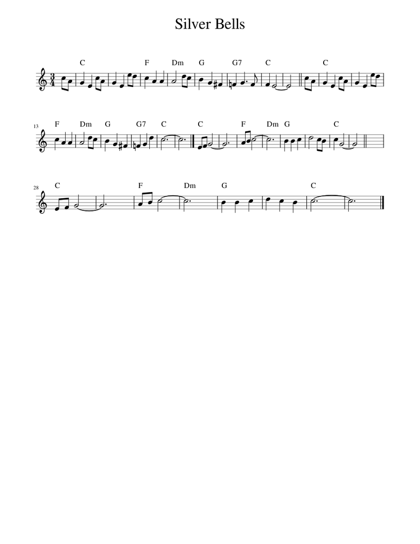 Silver Bells Sheet music for Piano (Solo) Easy | Musescore.com