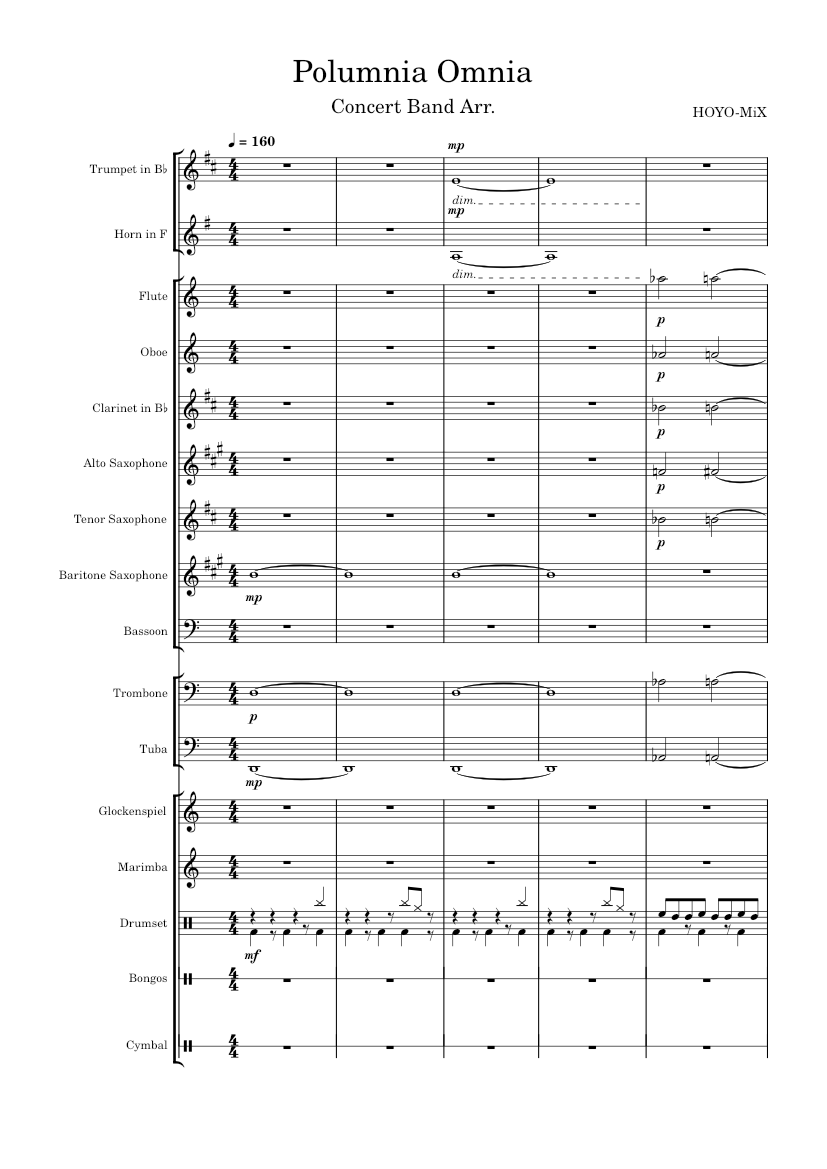 Polumnia Omnia – HOYO-MiX (Genshin Impact OST Concert Band Arrangement) Sheet Music for Trombone ...