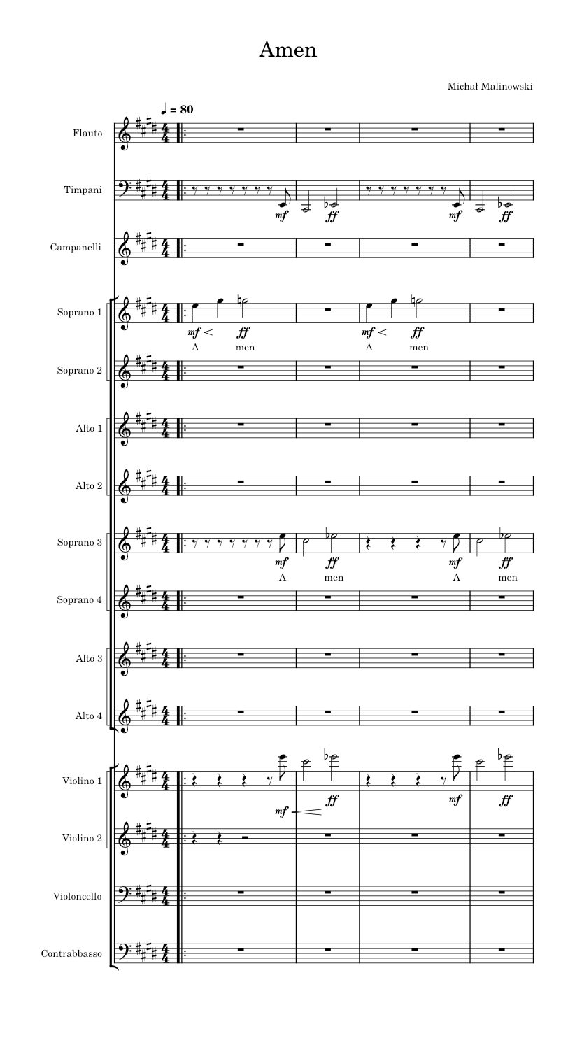 AMEN Sheet music for Flute, Contrabass, Timpani, Glockenspiel & more ...