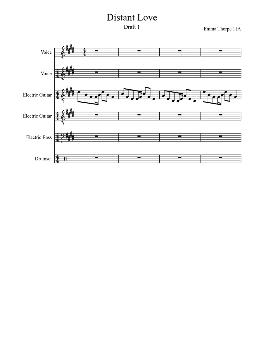 Distant Love Sheet music for Voice (other) (Choral) | Musescore.com