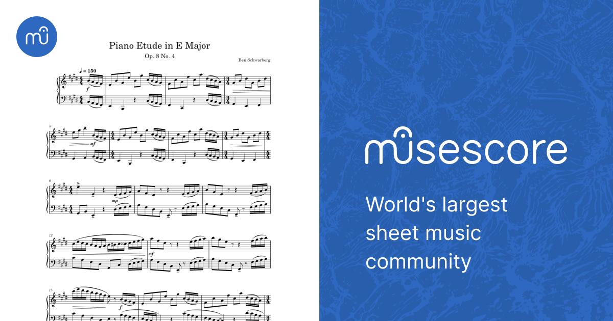 Piano Etude in E Major Sheet music for Piano (Solo) | Musescore.com