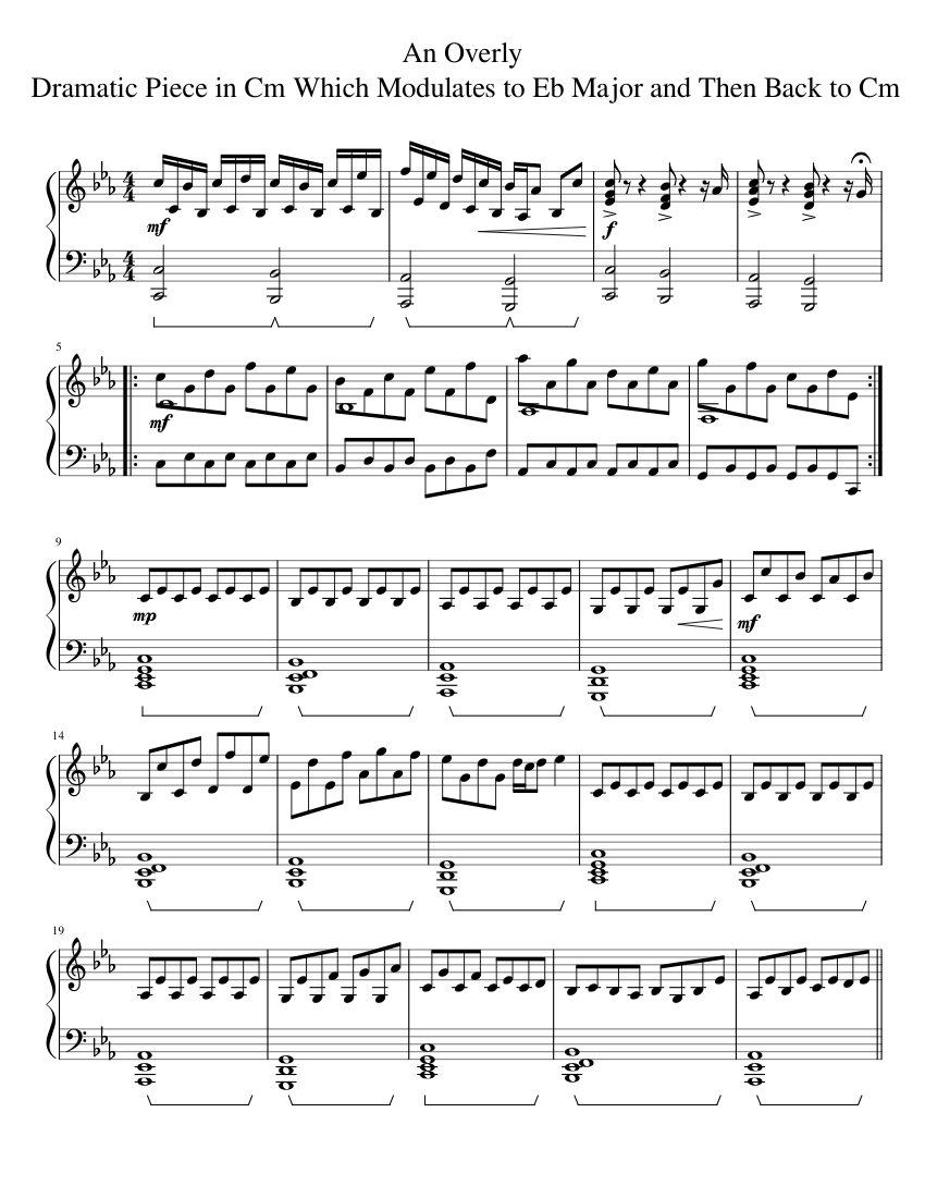 An Overly Dramatic Piece in Cm Sheet music for Piano (Solo) | Musescore.com