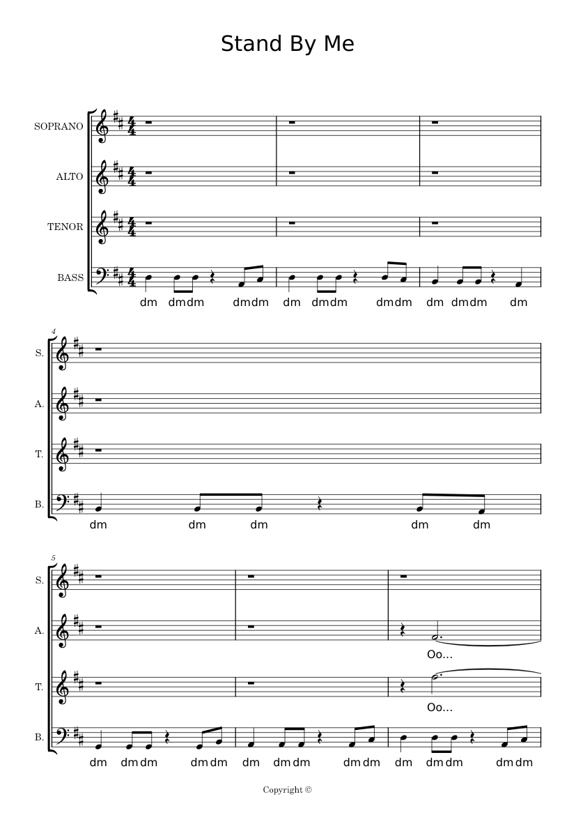 Stand by me – Ben E. King (Freshers) Sheet music for Soprano, Alto ...