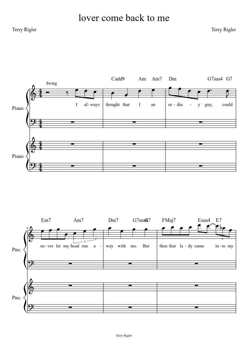 lover come back to me Sheet music for Piano (Piano Duo) | Musescore.com