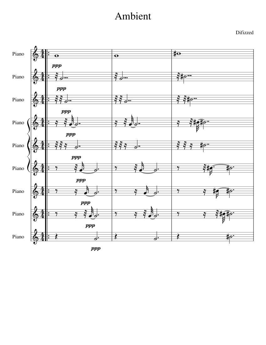 Ambient Sheet music for Piano (Mixed Ensemble) | Musescore.com