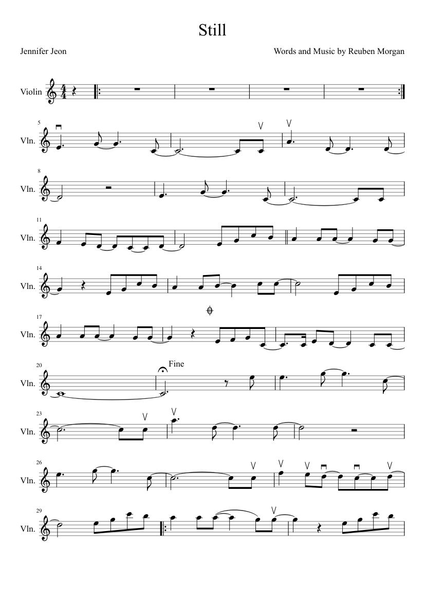 Still - Hillsong Sheet music for Violin (Mixed Duet) | Musescore.com