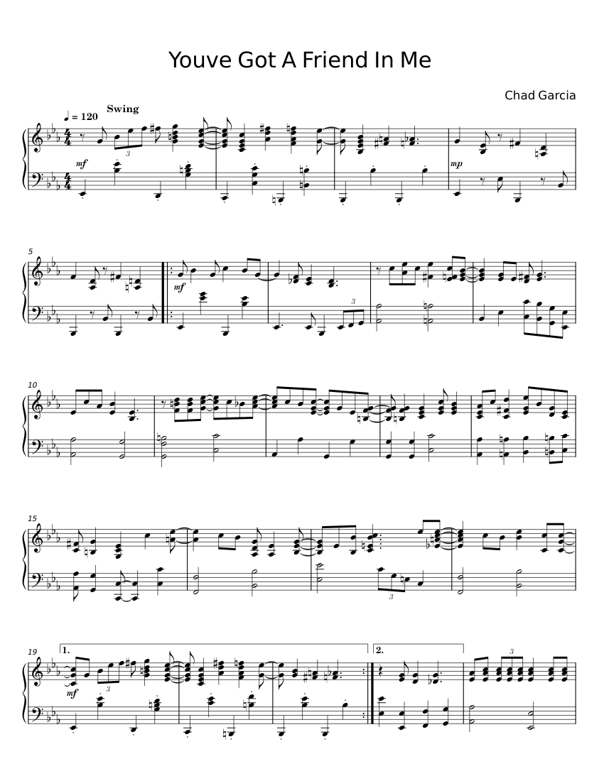 Youve Got A Friend In Me Sheet Music for Piano (Solo) | MuseScore.com