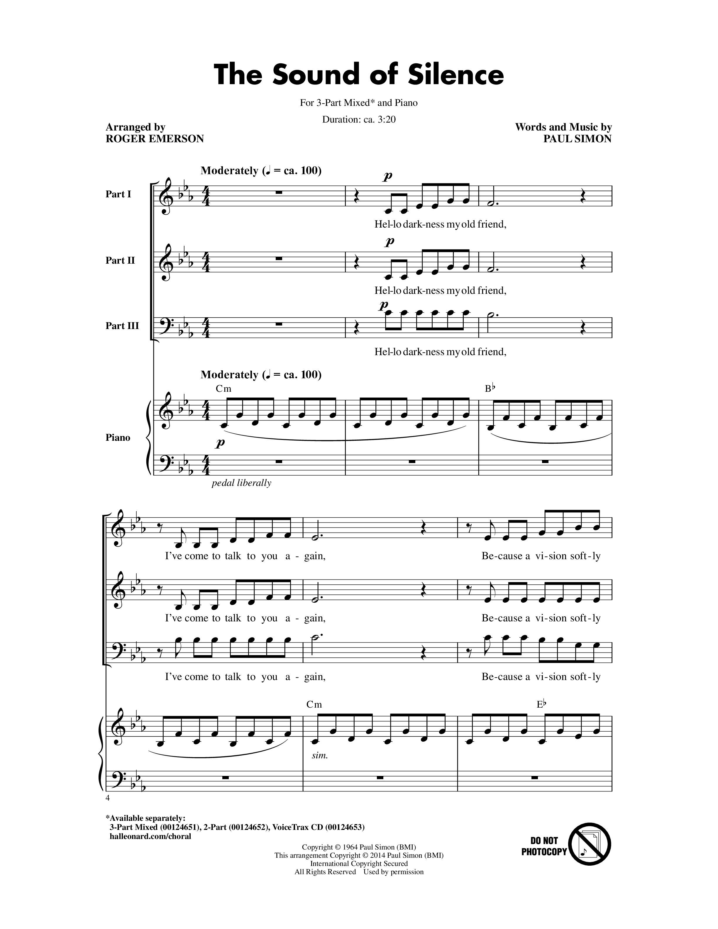 the sound of silence Sheet music by Simon & Garfunkel Official ...