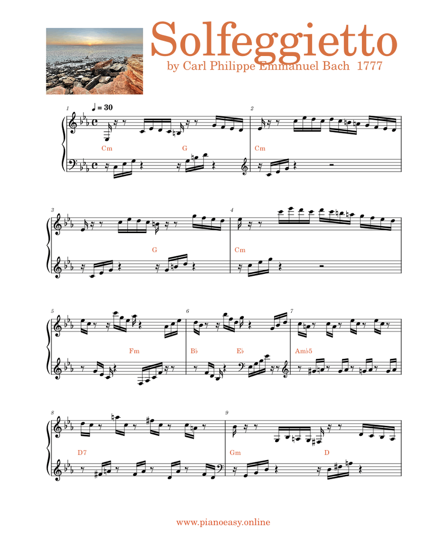 Solfeggietto in C minor, H.220 – Carl Philipp Emanuel Bach Sheet music ...