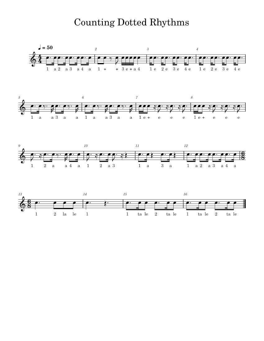 Counting Dotted Rhythms Sheet music for Piano (Solo) Easy | Musescore.com