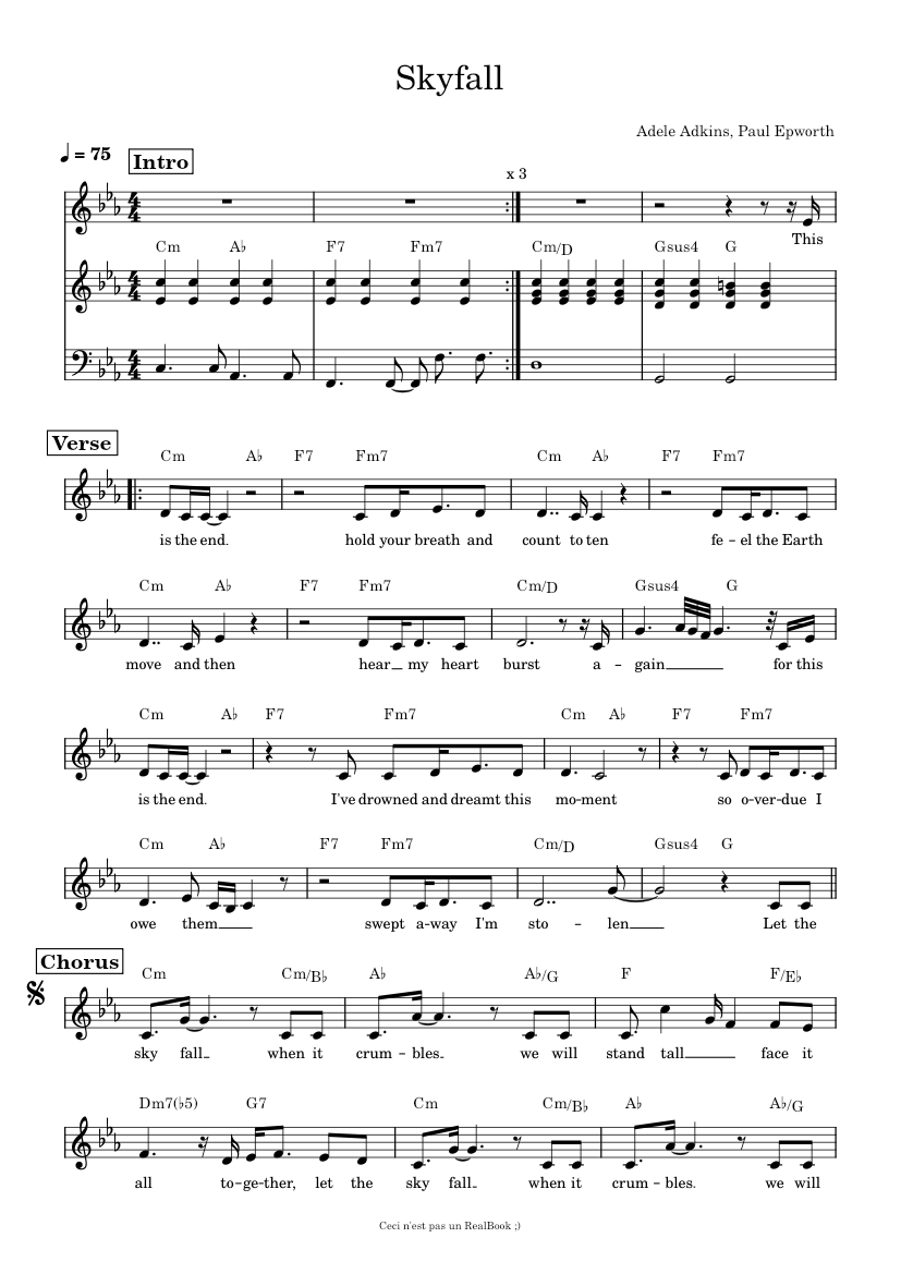 Skyfall – Adele Sheet music for Piano (Piano Duo) | Musescore.com