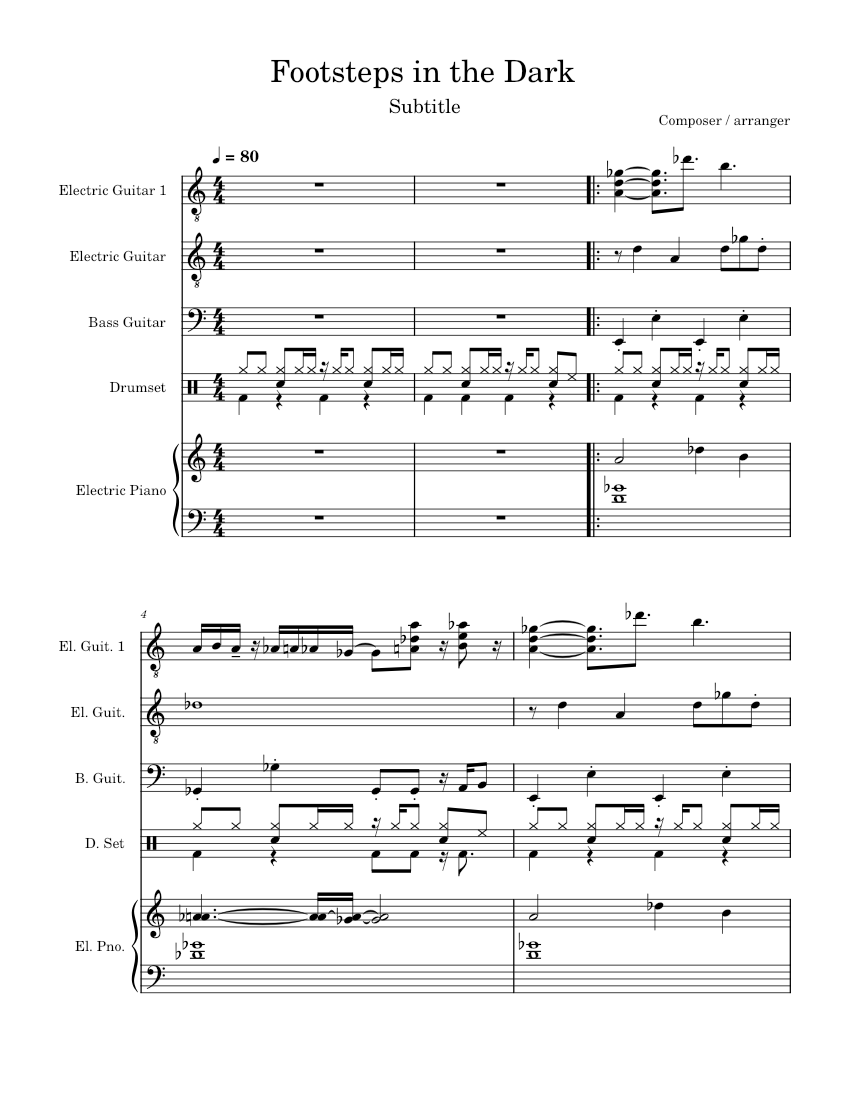 Footsteps in the dark – The Isley Brothers Sheet music for Piano ...