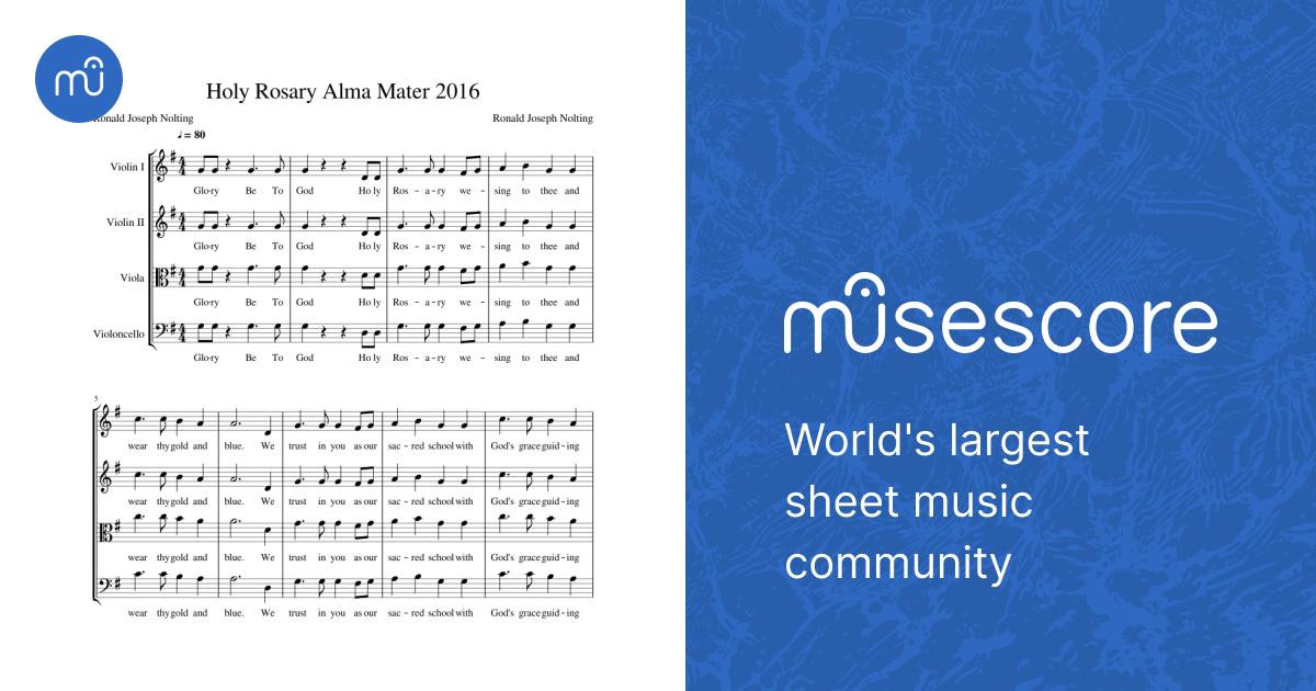 Holy Rosary Alma Mater 2016 Ron Nolting Sheet music for Violin, Viola ...