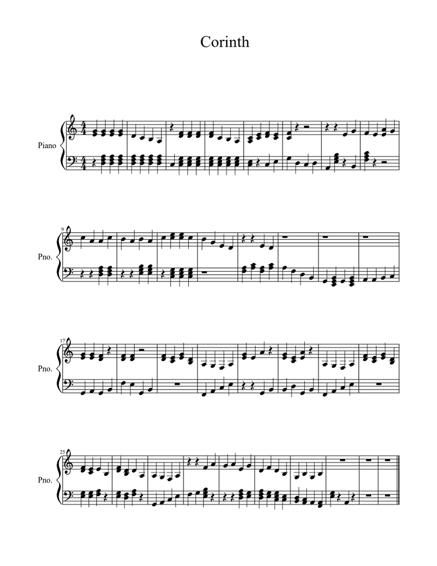 Corinth Sheet music for Piano (Solo) | Musescore.com
