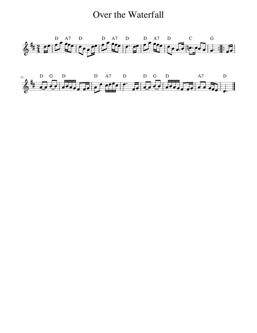 Over the Waterfall Sheet music for Piano (Solo) Easy | Musescore.com