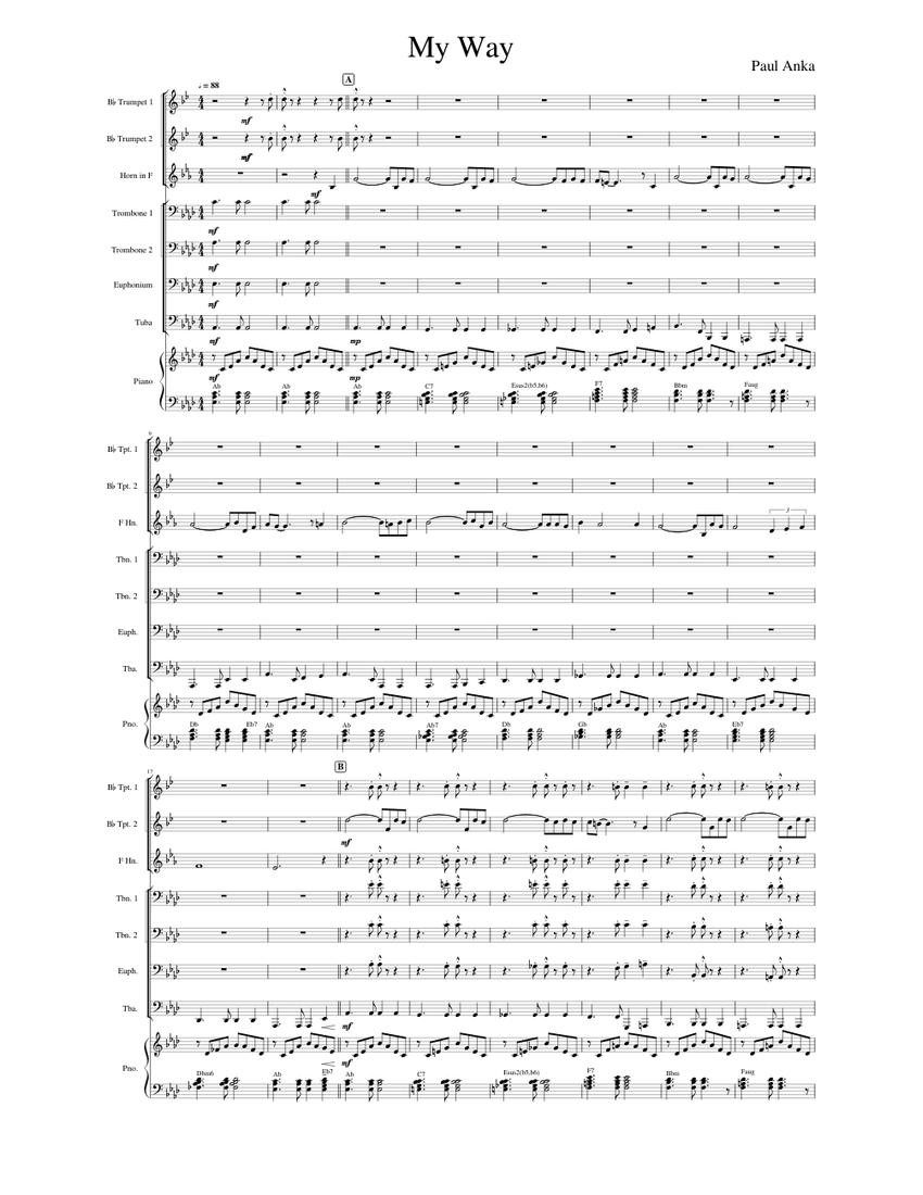 My Way Sheet music for Piano, Trombone, Euphonium, Tuba & more ...