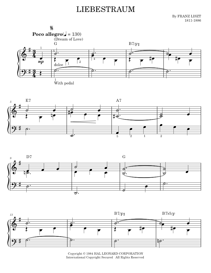 Play Official version of Liebesträume, S.541 Sheet Music by Franz Liszt ...