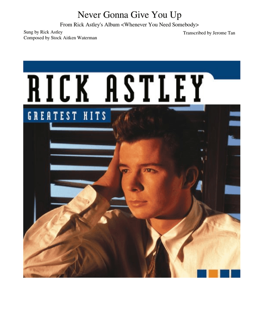 【rick Astleys Album Whenever You Need Somebody】【never Gonna Give You