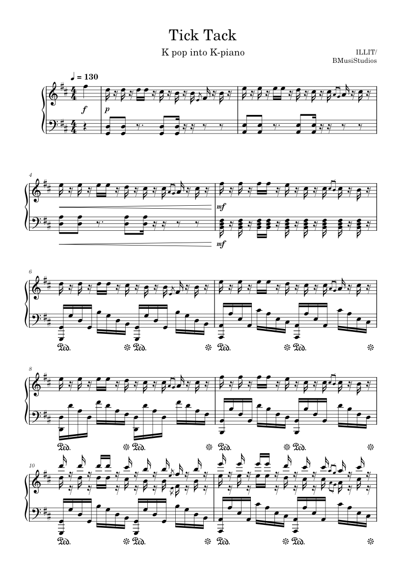 Tick Tack | ILLIT Sheet Music for Piano (Solo) | MuseScore.com
