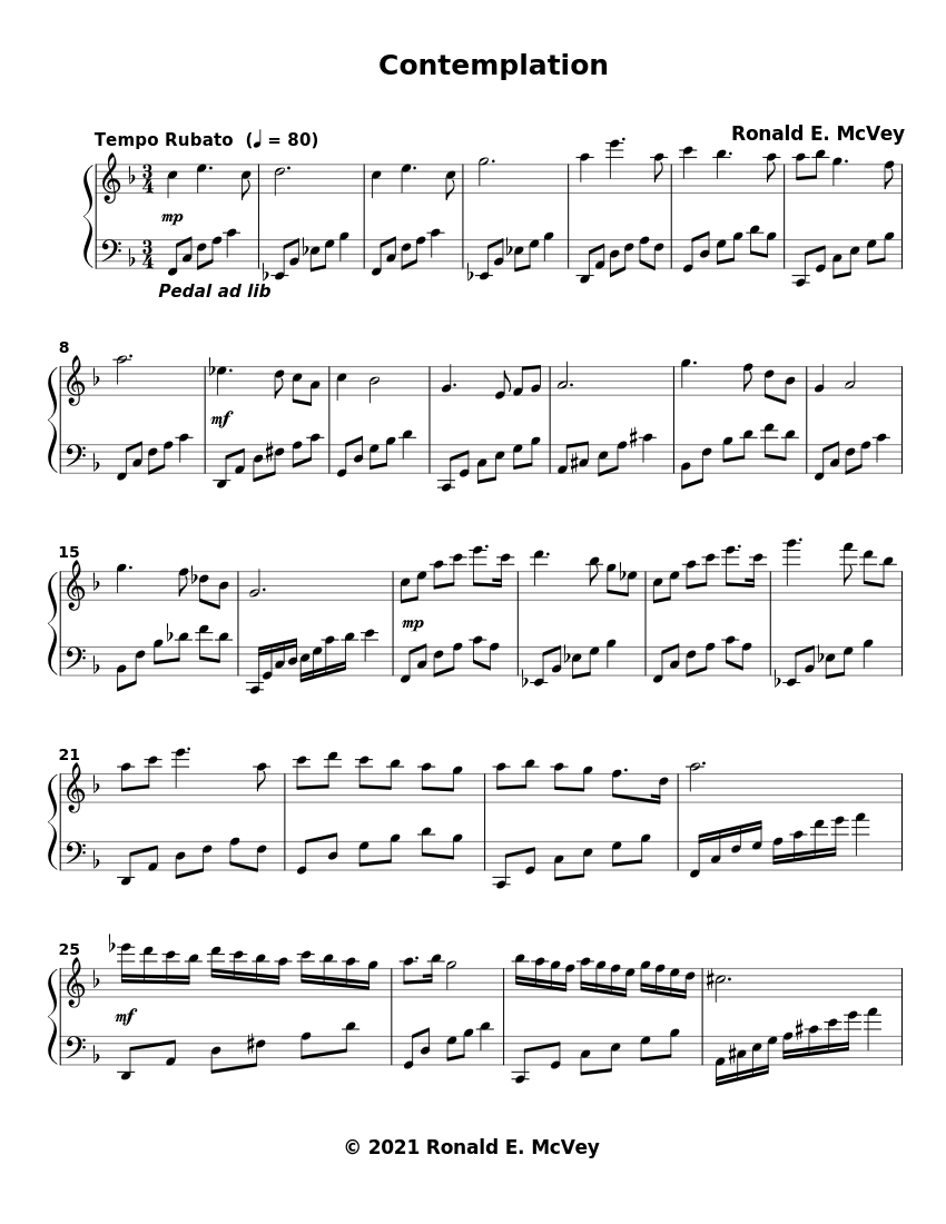 Contemplation - piano tutorial