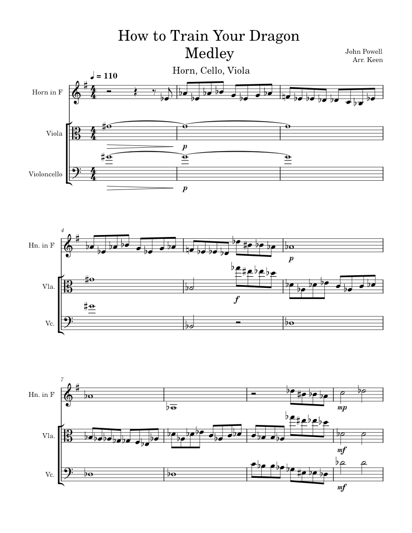 Test Drive – John Powell Sheet Music for French horn, Viola, Cello ...
