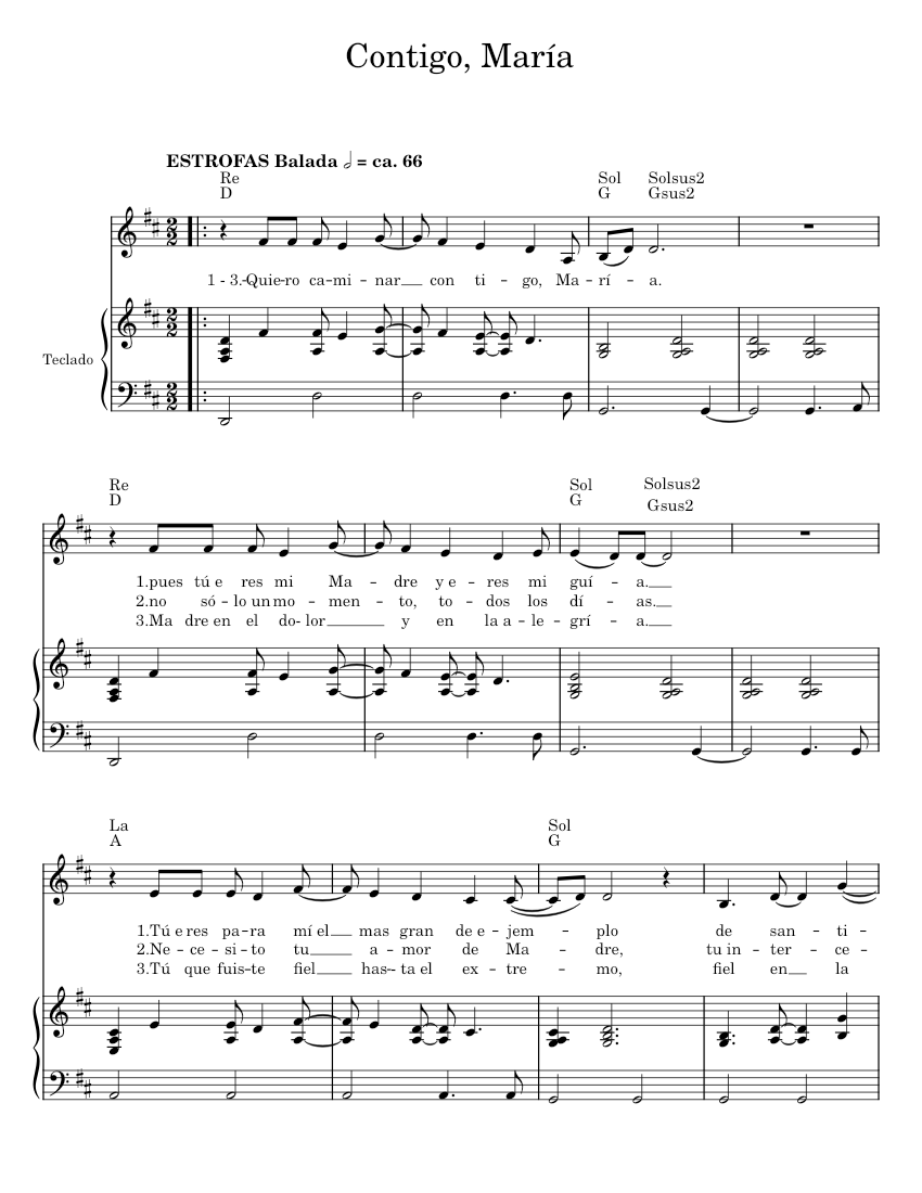 Contigo, María - Athenas Sheet Music with Chords for Piano, Synthesizer ...