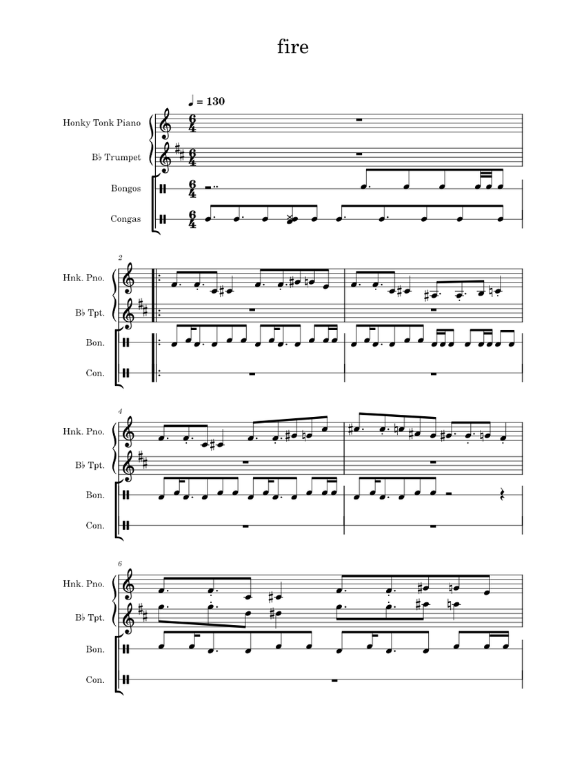 Newer DS - Fire – DrumJ8, Skawo Newer DS - Fire Sheet music for Piano ...