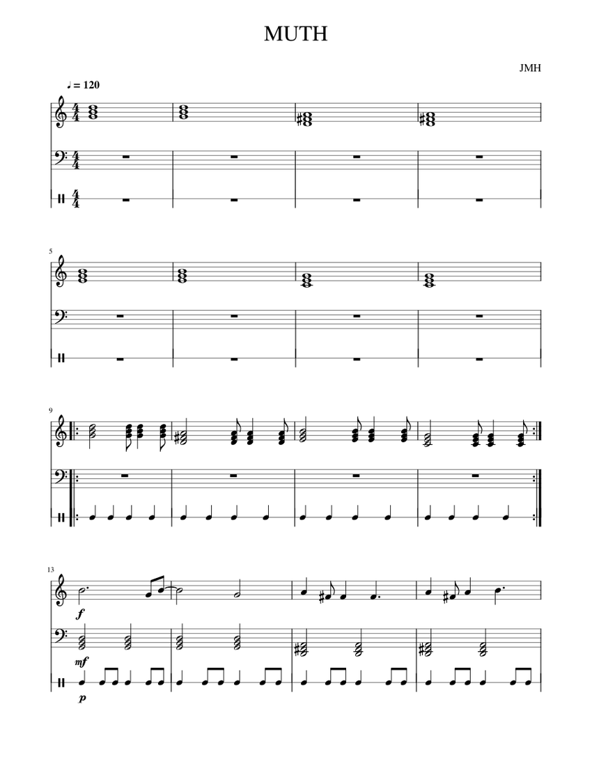 MUTH Sheet music for Piano, Stamp (Mixed Duet) | Musescore.com